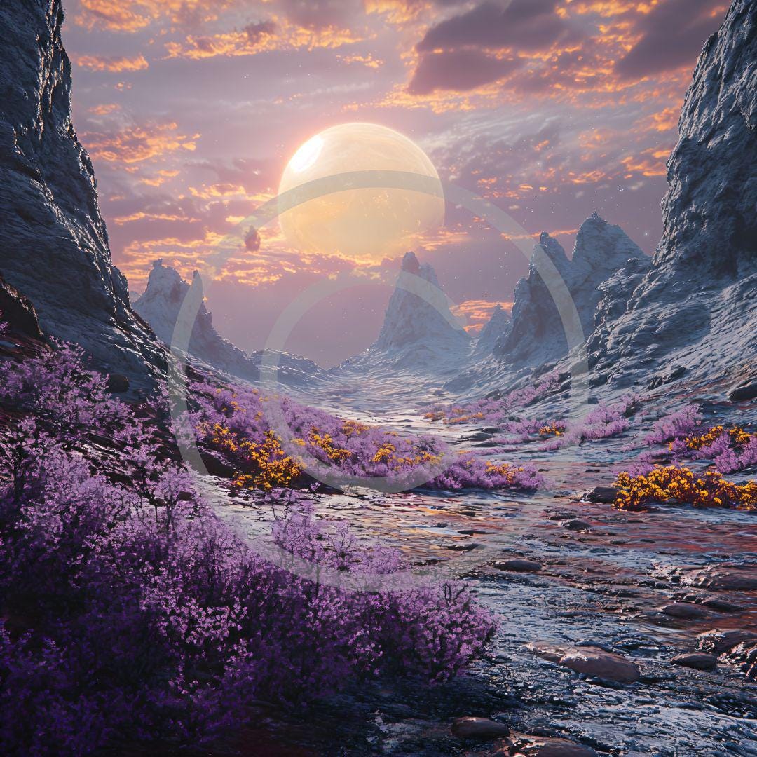 Surreal Lavender Planet AI Digital File - Etsy