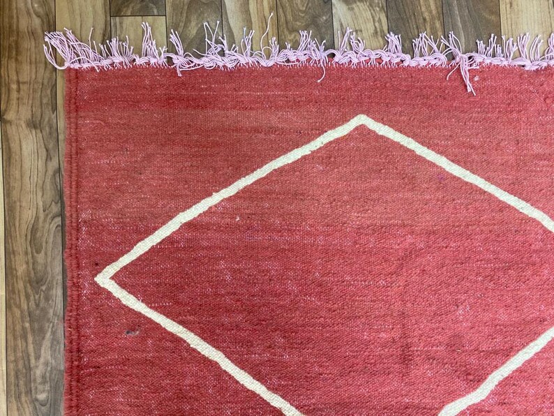 Handmade Pink Moroccan Kilim Rug: Custom Beni Ourain Carpet - Etsy