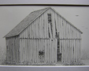 rustic barn drawing easy