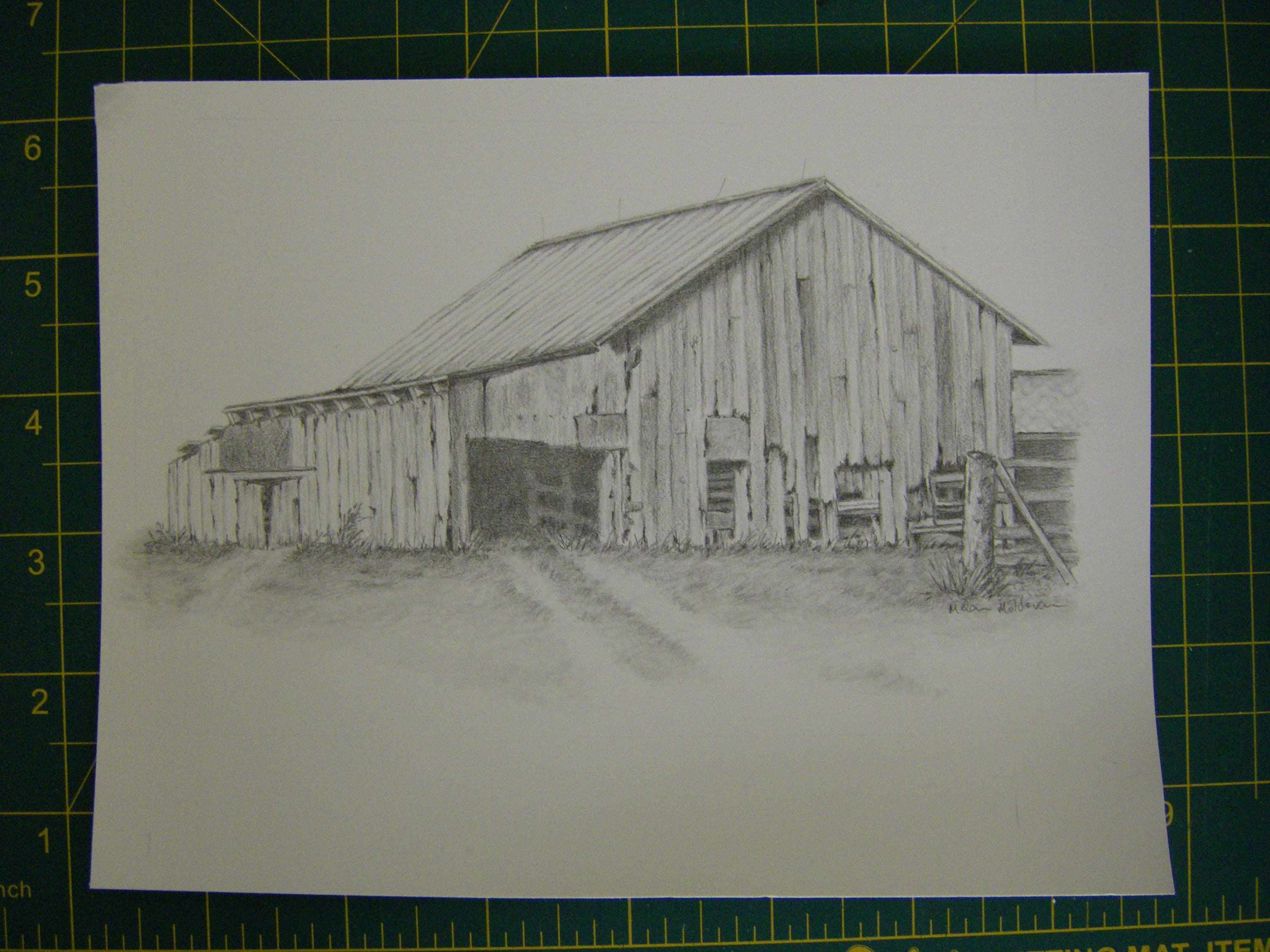 Old Barn Pencil Art Old Rustic Barn Drawing Original Artwork Graphite ...