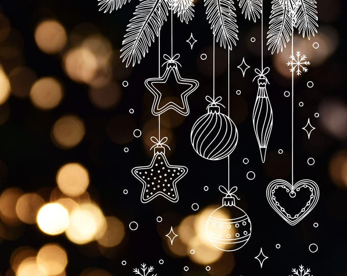 Winter Window Kreidemarker Vorlage | Png & Pdf Digital Download for ...