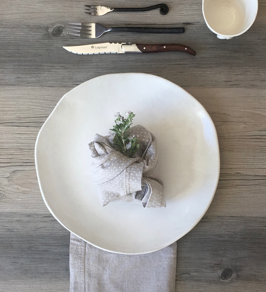 White Ceramic Dinner Plates - Set of 4 "white on White" Handmade ...