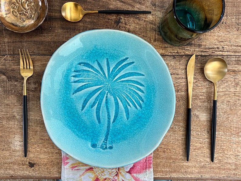 Tropical Palm Tree Dinner Plate Island Vibes Tableware - Etsy