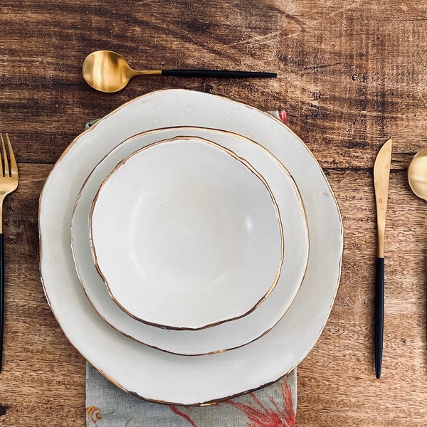 Gold Dinnerware Set - Etsy