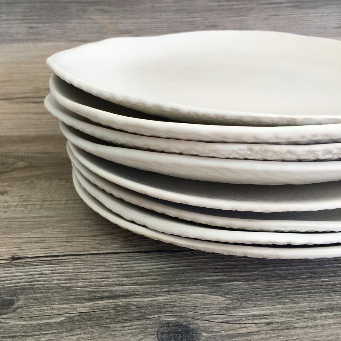 White ceramic dinner plates Set of 4 white on | Etsy