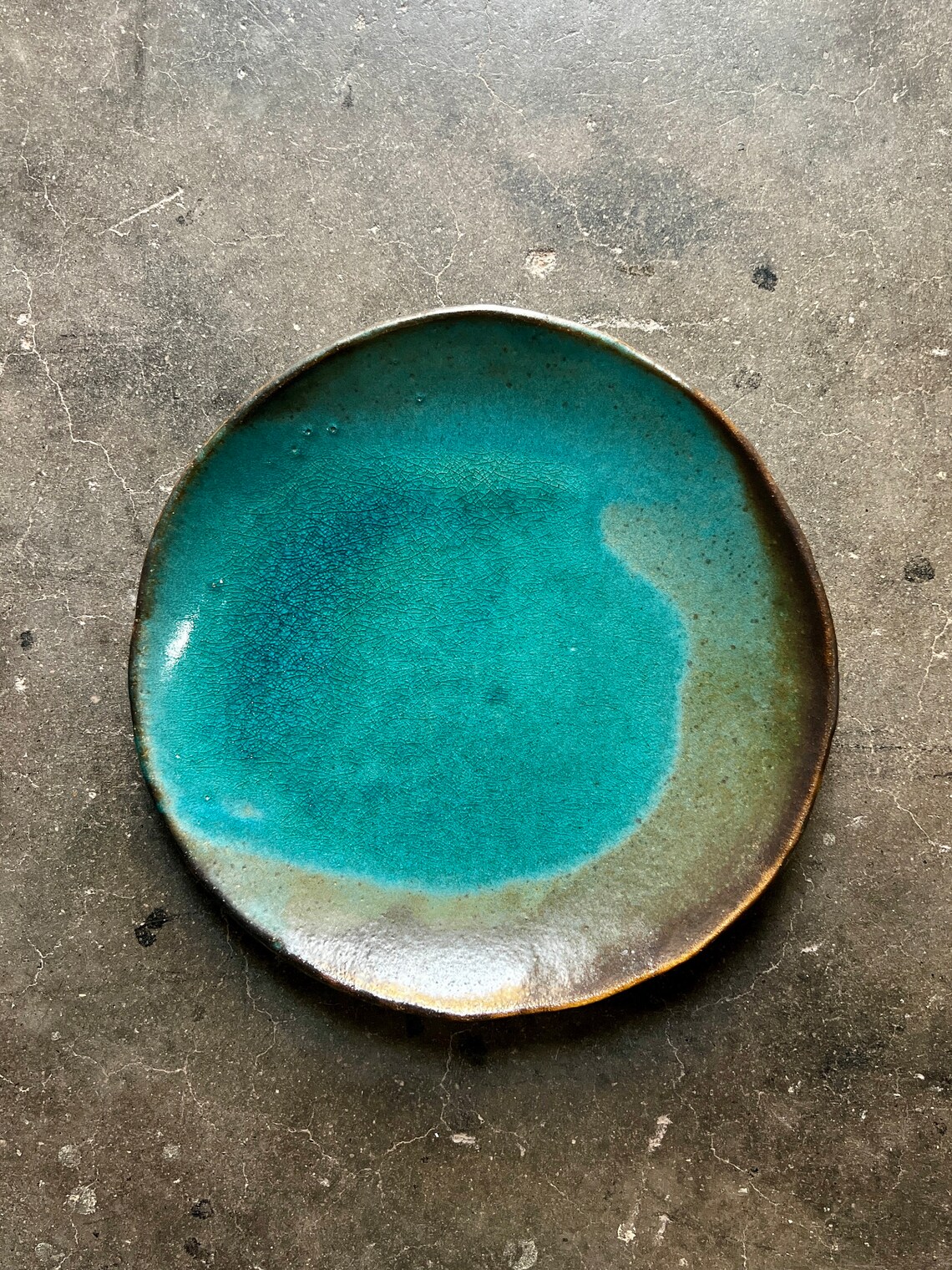 Handmade Turquoise Dinner Plate: Glazed Ceramic Tableware - Etsy