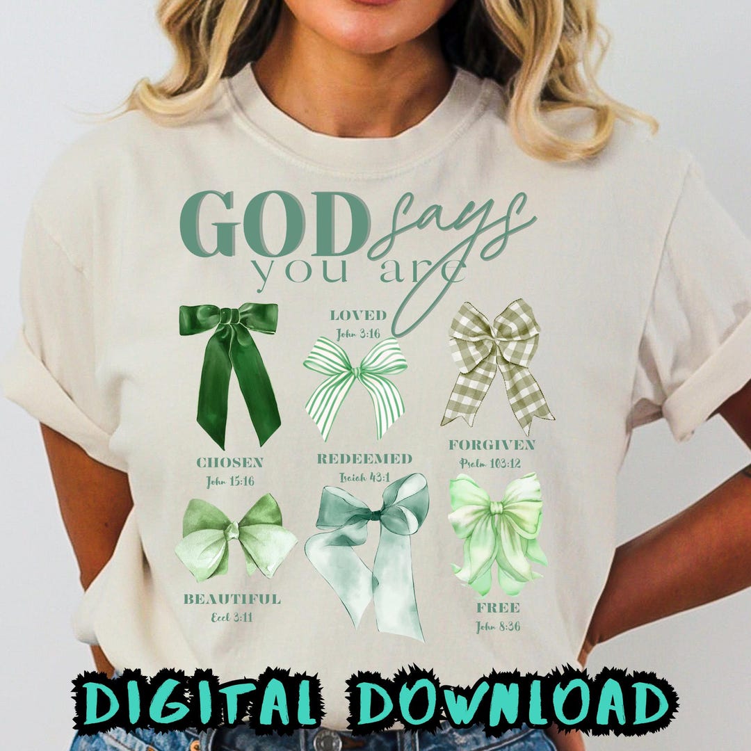 God Says You Are PNG: Religious Bows Digital Download - Etsy