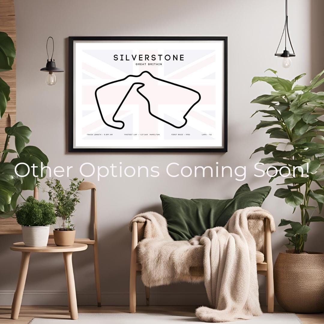 Silverstone Race Track Line Print Art Landscape F1 - Etsy