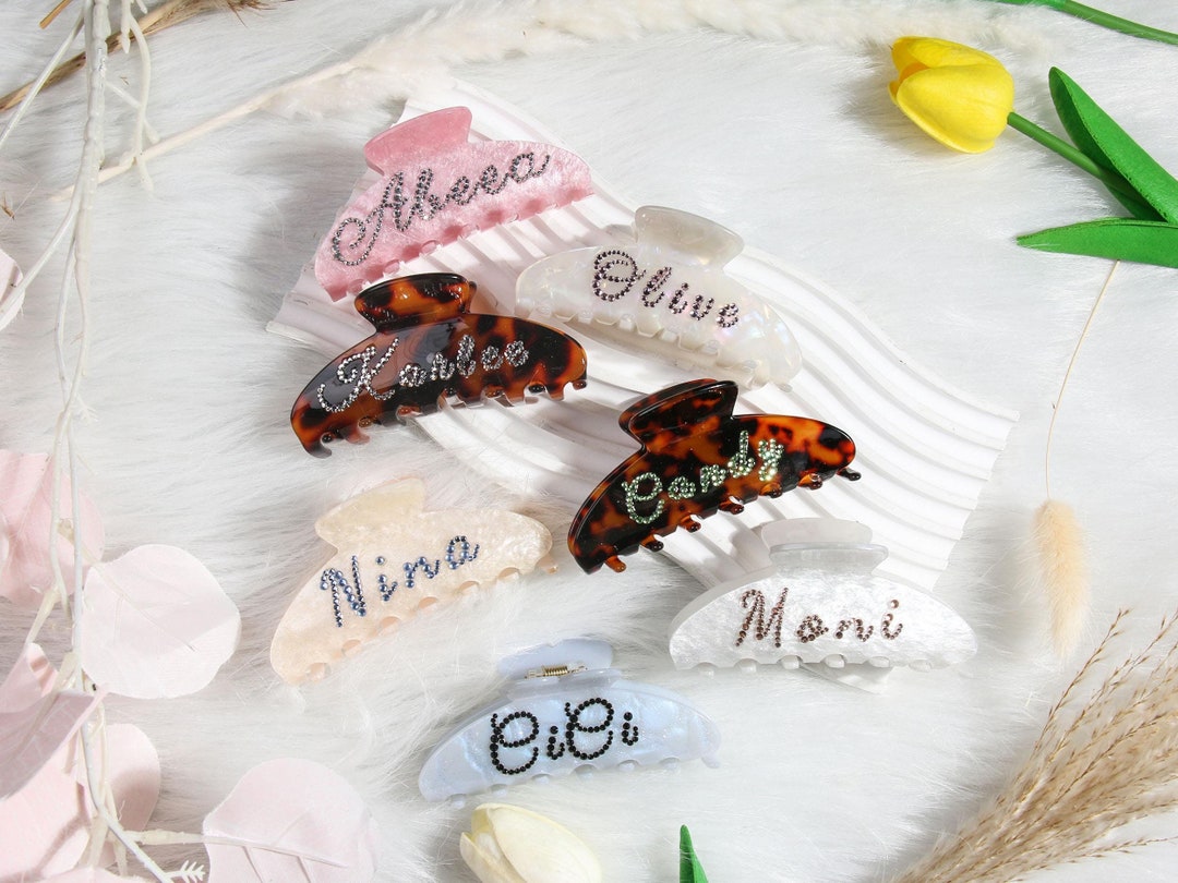 Custom Rhinestone Name Hair Claw Clips,personalized Claw Clip,custom ...