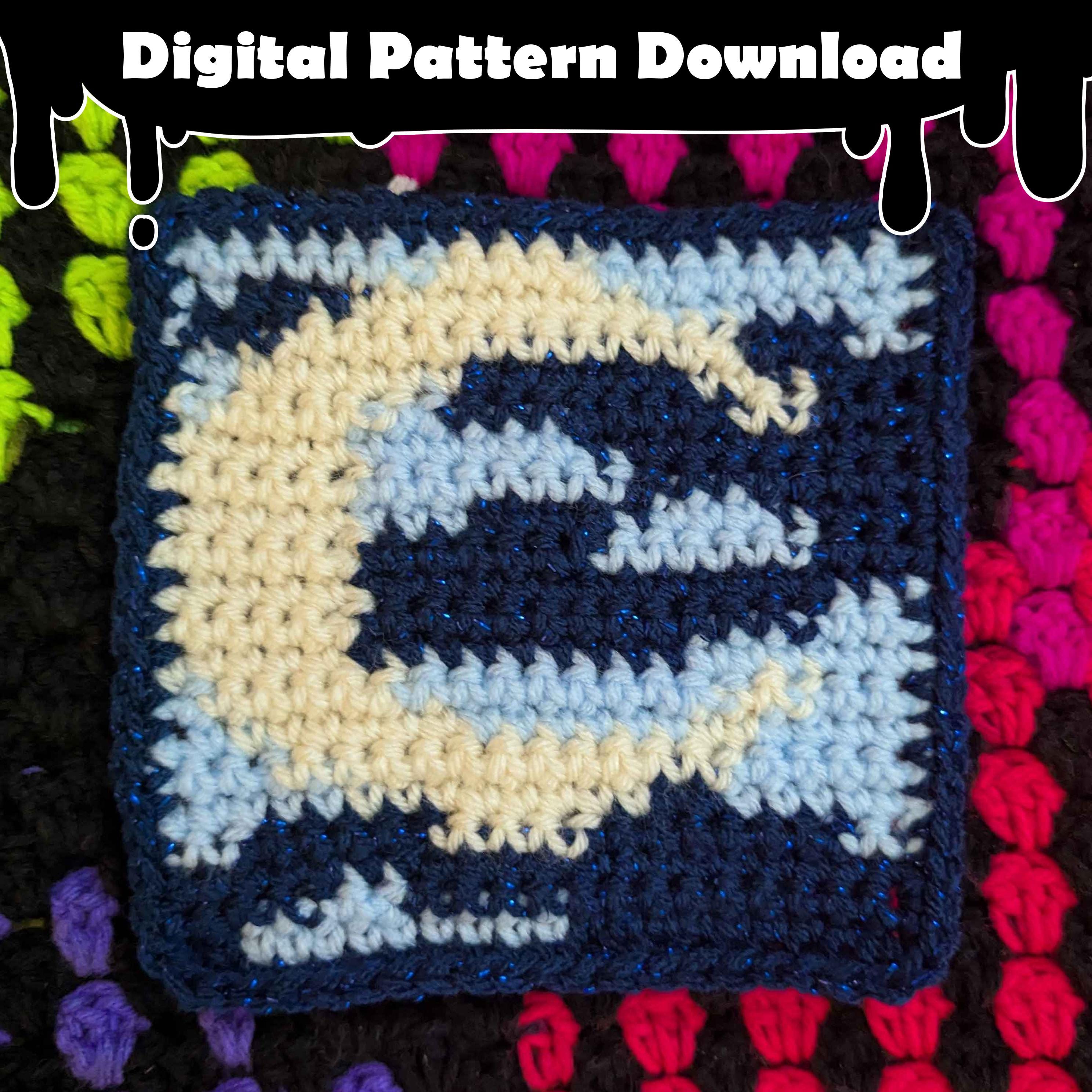 Dark Half Moon Crochet Color Work Grid Pattern. Digital PDF Pattern ...