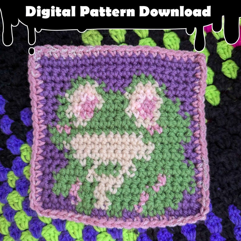 Dark Wood Frog Crochet Tapestry Grid Pattern. Digital PDF Pattern ...