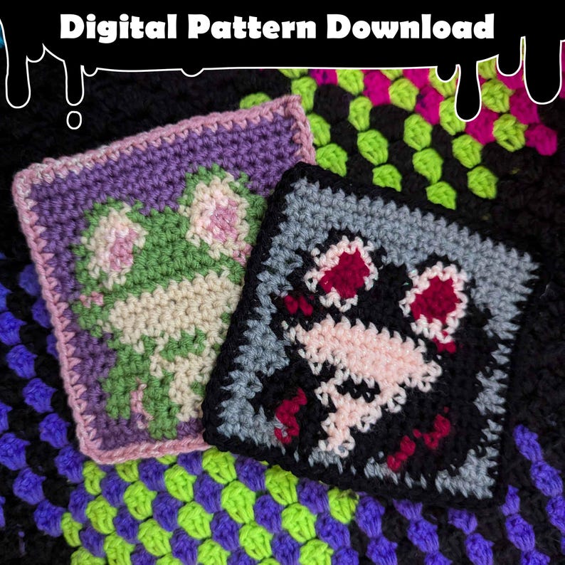 Dark Wood Frog Crochet Tapestry Grid Pattern. Digital PDF Pattern ...