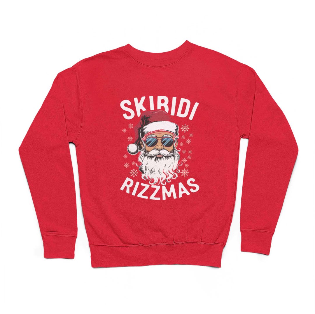 Skibidi Rizzmas Adults Sweater - Funny Men's Ladies Unisex Christmas Sweatshirt, Xmas Jumpers ...