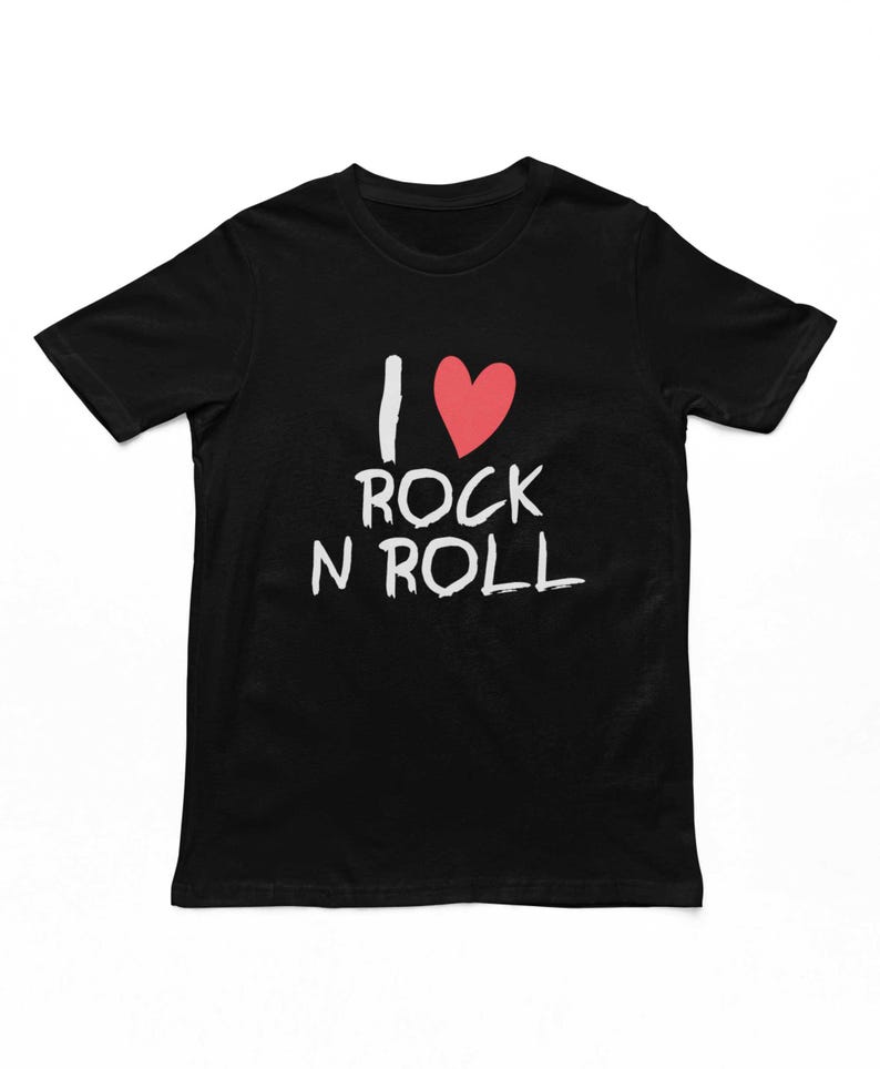 I Love Rock N Roll Adults T-shirt - Men's Ladies Unisex Novelty Rock ...