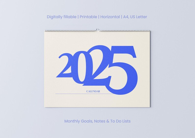 2025 Monthly Digital, Fillable and Printable Calendar for Creatives and ...