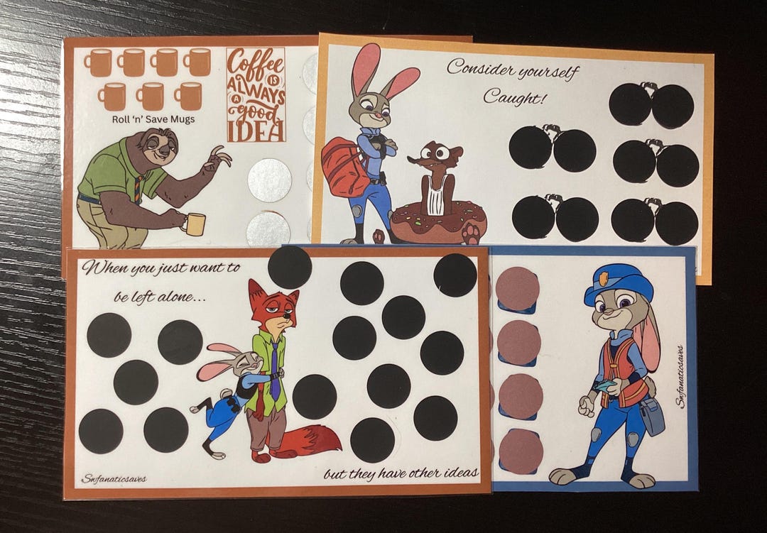 Zootopia Scratch off Savings Challenge - Etsy