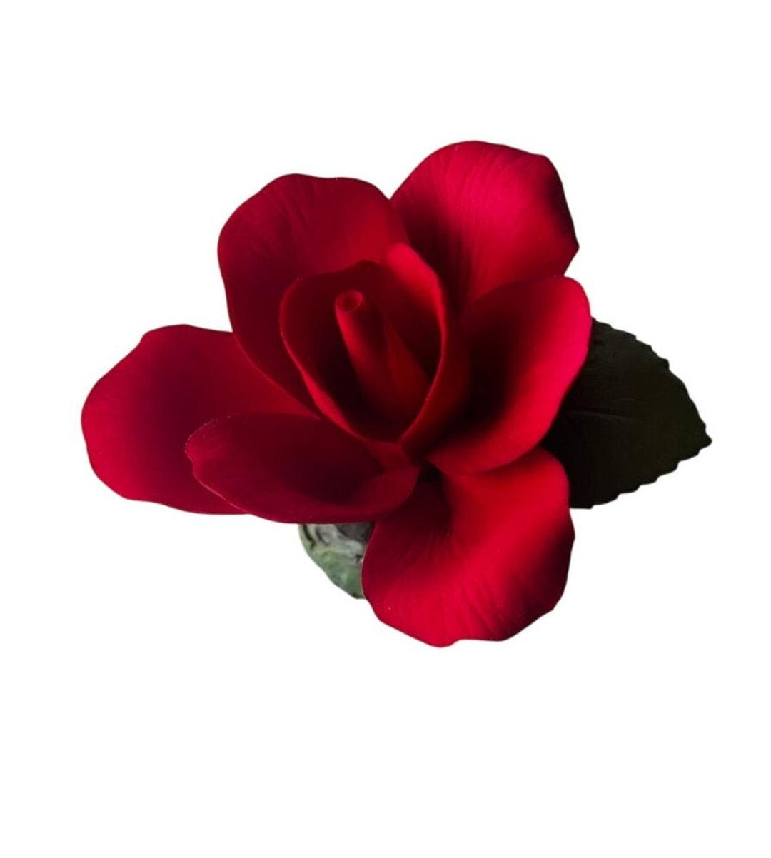 Vintage Capodimonte Porcelain Red Rose Figurine - Etsy