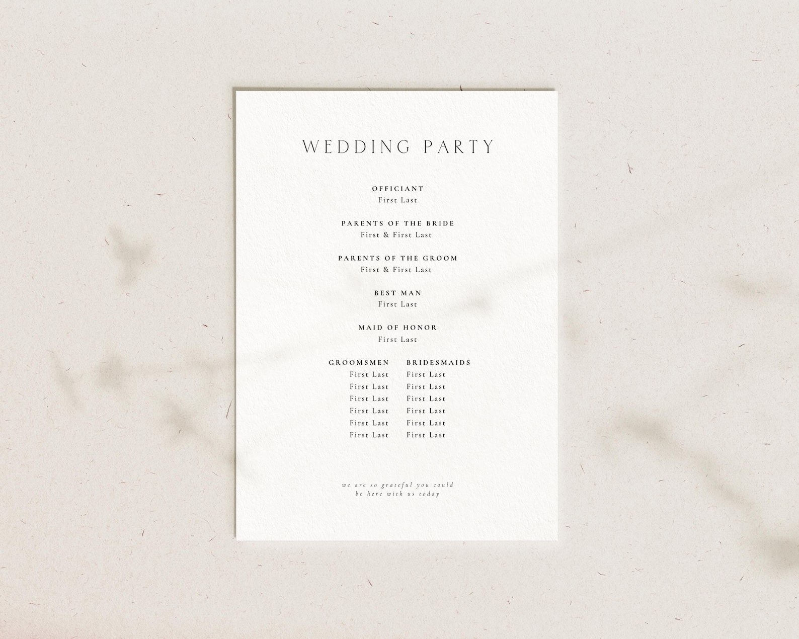 Minimalist Wedding Program Template | 5x7 Double-sided Canva Ceremony ...