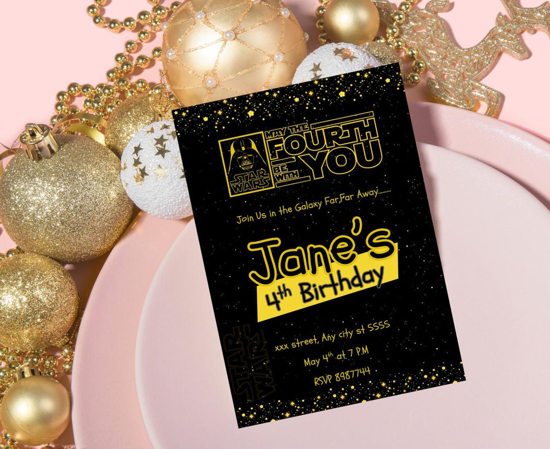 May the 4th Party Invitation,darth Vadar Birthday Invite,may the 4th ...