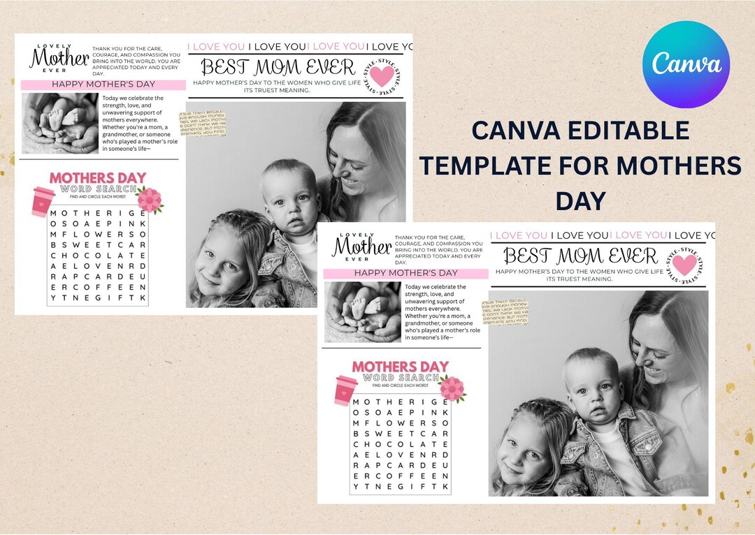 Editable Mother's Day Newspaper Template,grandma Newspaper,personalized ...