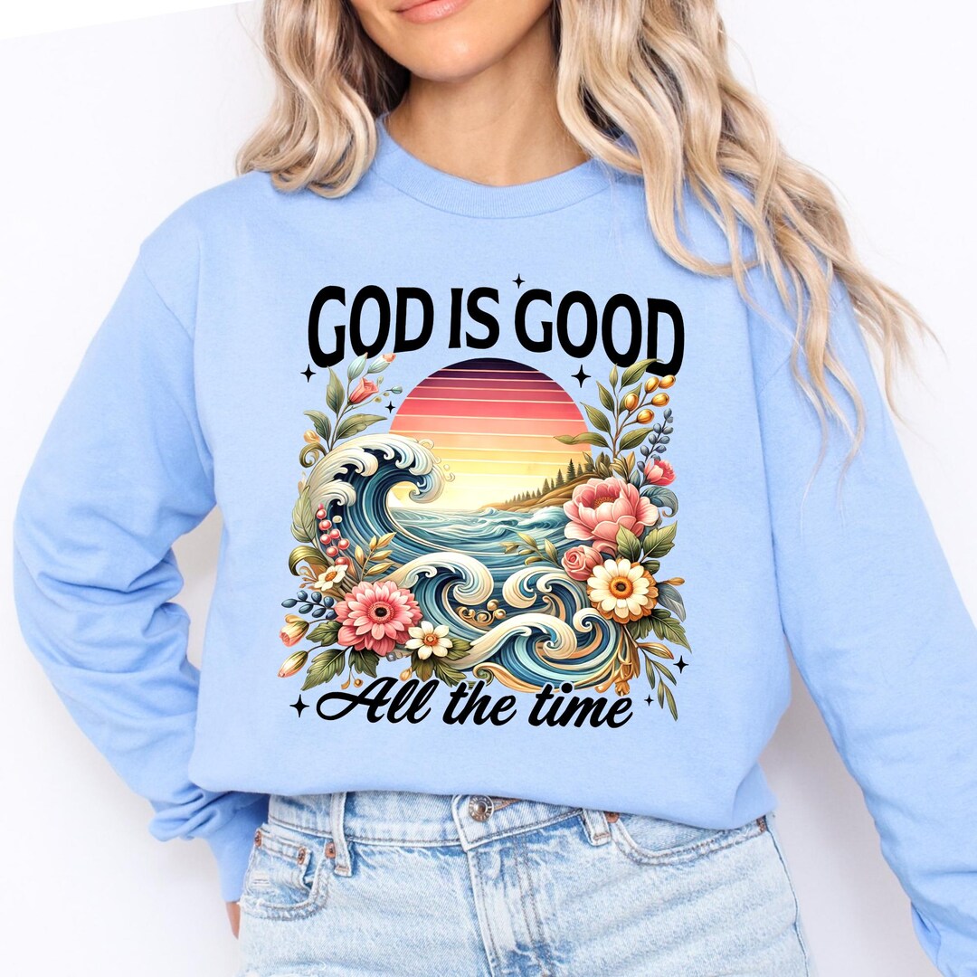 Gildan 2400 Floral Wave Sunset Long Sleeve Shirt Boho Beach Coastal ...