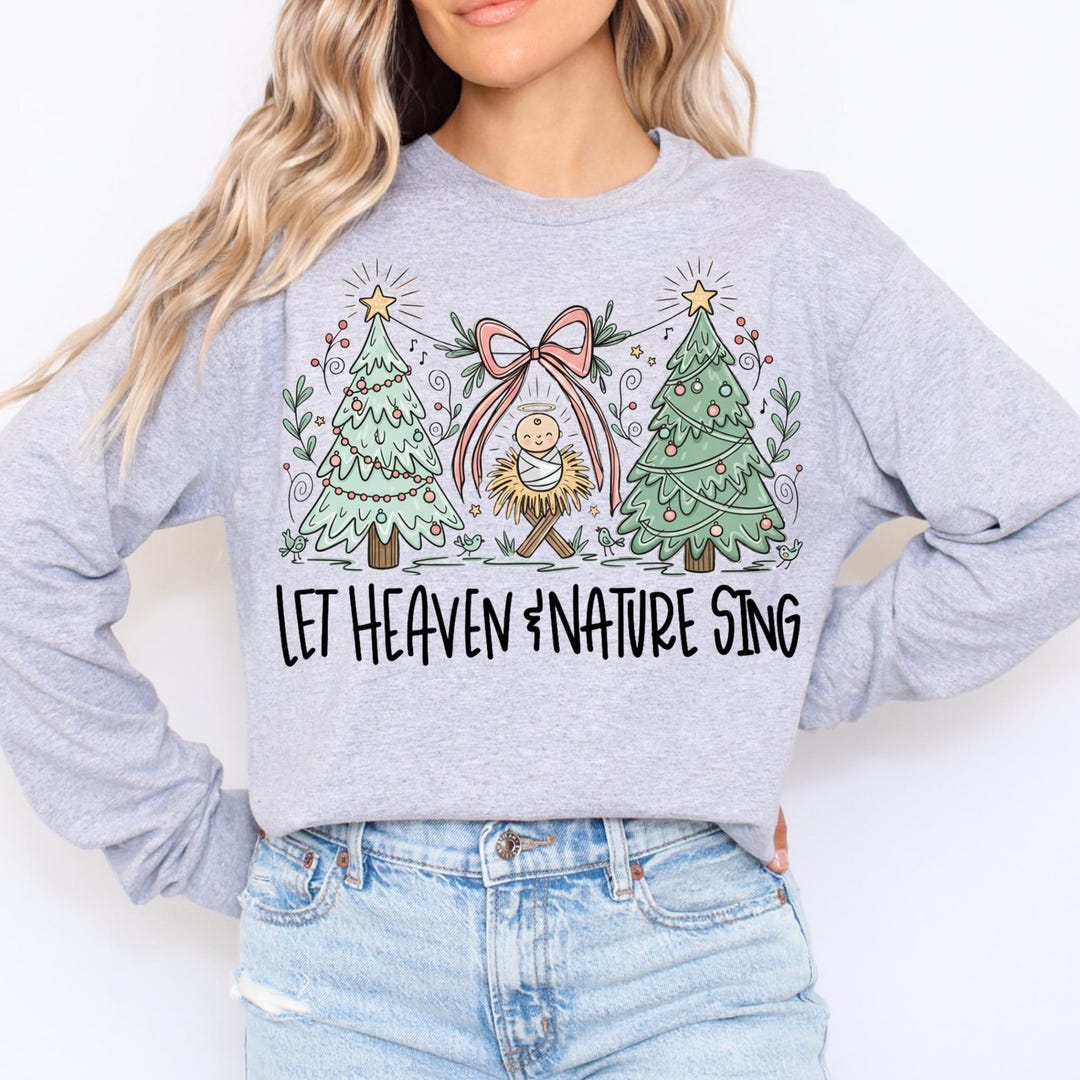Baby Jesus Nativity Long Sleeve Shirt - Christian Christmas Top - Etsy