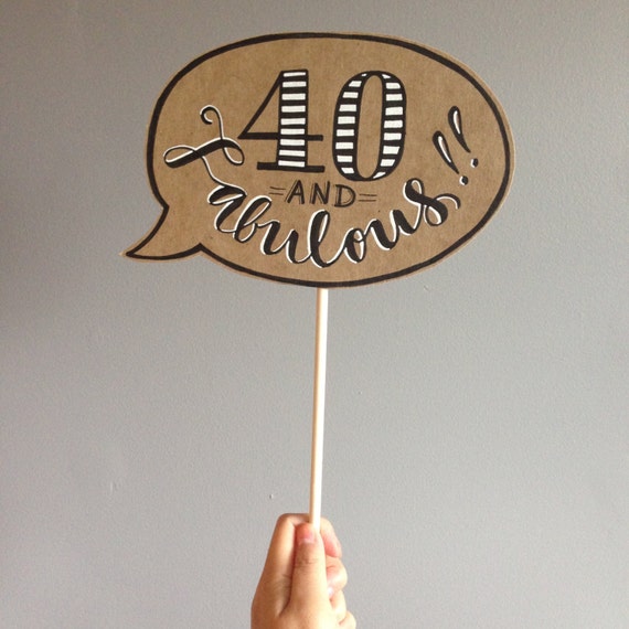 Handmade Photo Prop 40 & Fabulous Caption Bubble 1 Piece - Etsy