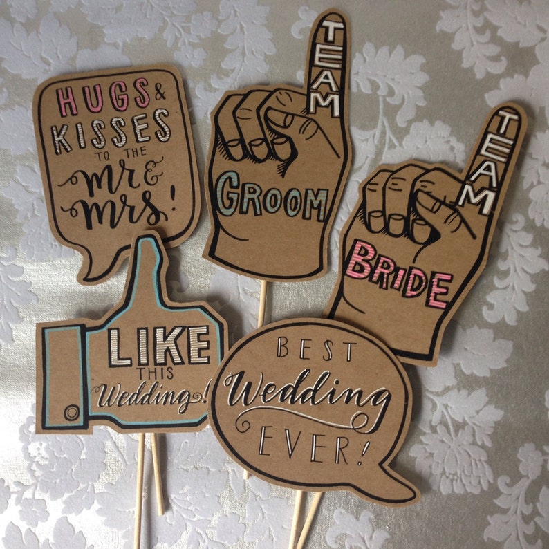 Wedding Photo Prop Set of 11 Pieces POSECARDS™ | Etsy