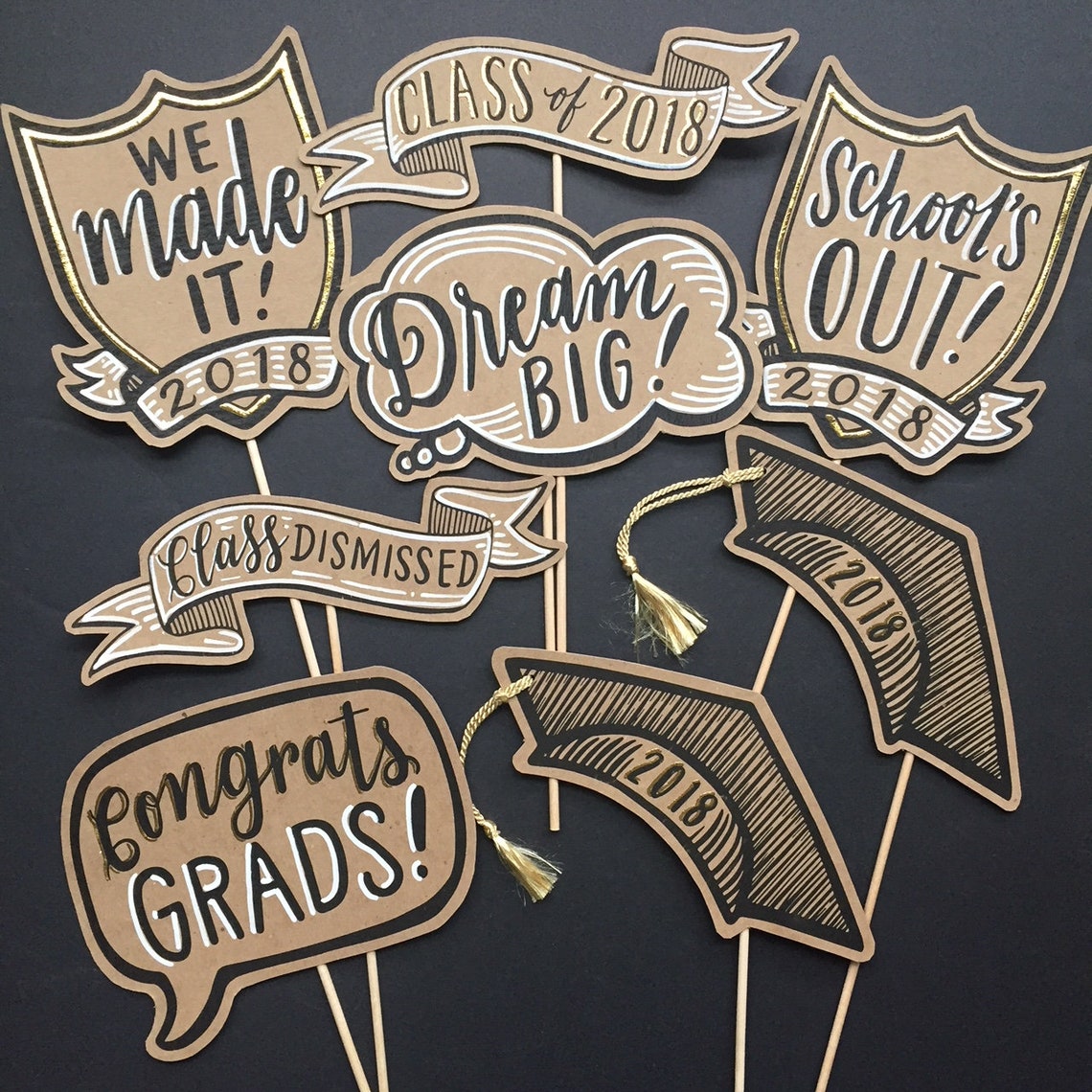 Graduation Photo Prop Set 8 Pieces POSECARDS™ - Etsy