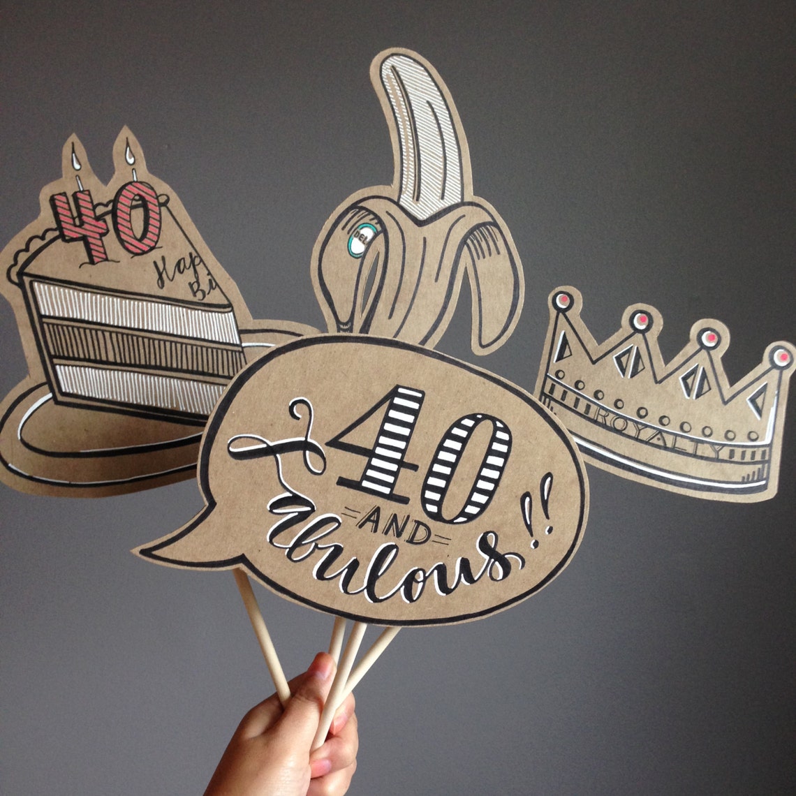 Handmade Photo Prop 40 & Fabulous Caption Bubble 1 Piece | Etsy