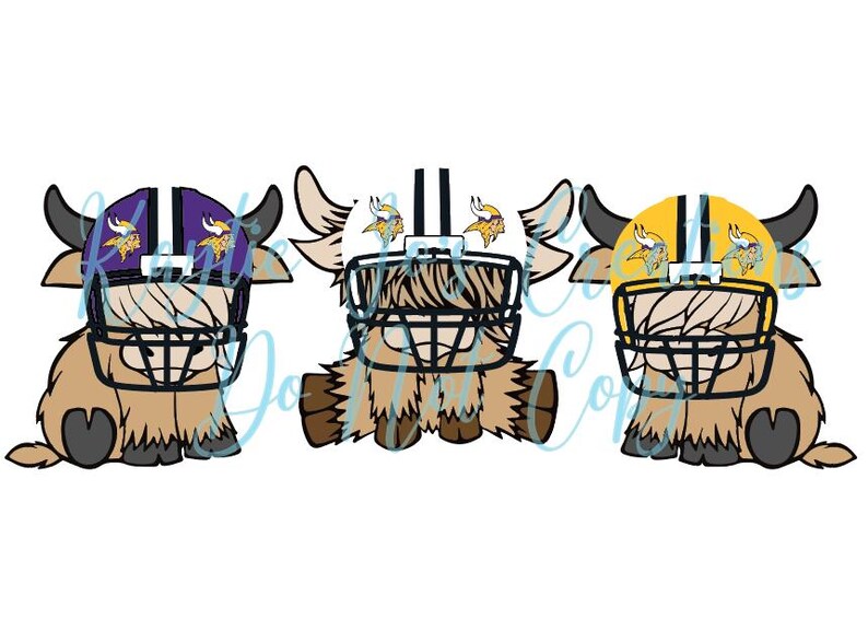 Highland Cow Football Highland Cows Vikings Minnesota NFL Sportwear T ...