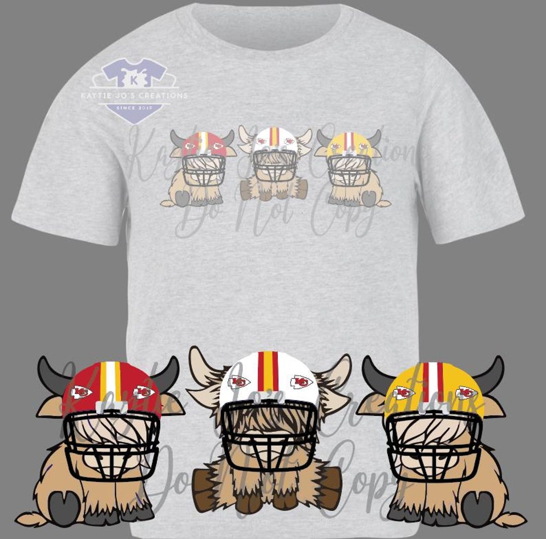 Highland Cow Football Highland Cows Kansas City Chiefs NFL Sportwear T ...