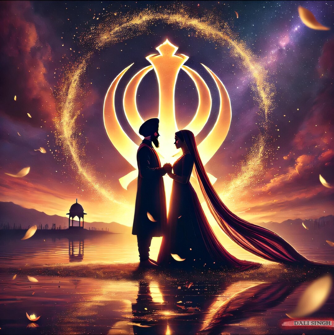 Sikh Romantic Love Khanda Symbol Art | 4K Digital Download | Romantic ...