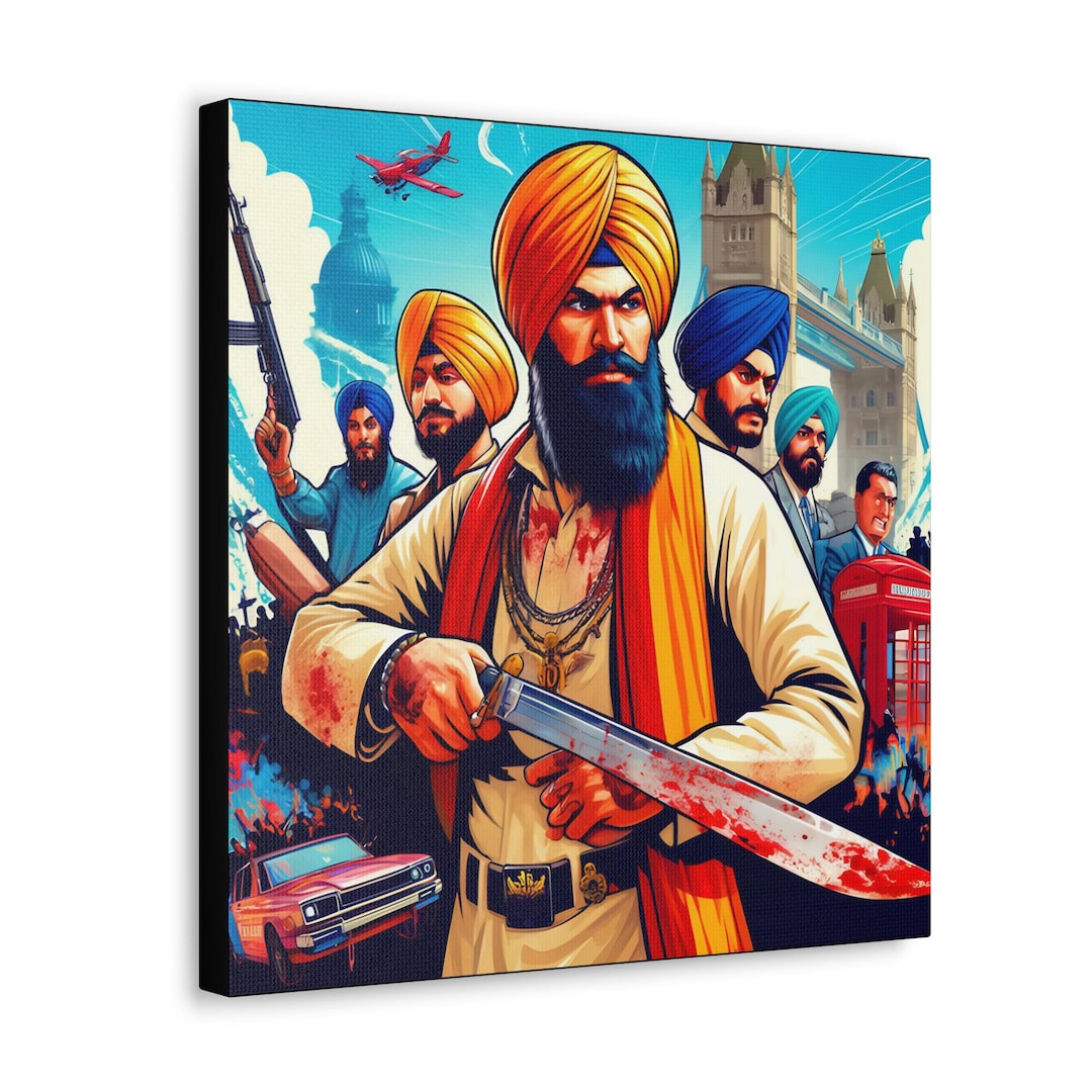 Rambo Singh N Gang: Sikh Art Canvas Traditional Sikh Wall Art Decor ...