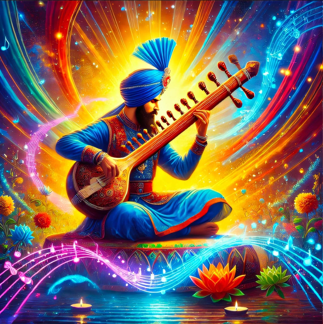 Vibrant Sikh Sitar Player Digital Art - 4K Resolution Printable ...