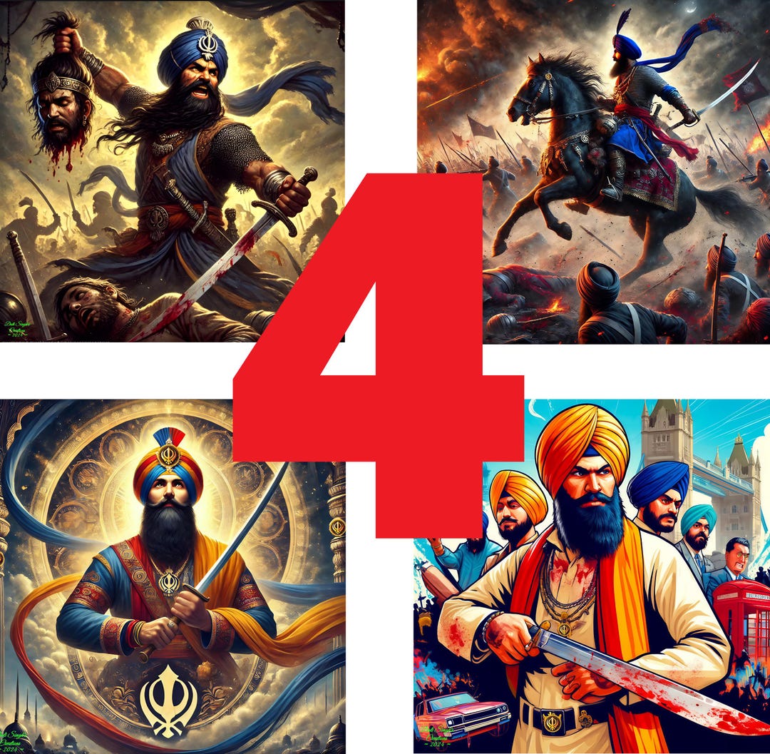 Sikh Warrior Art Bundle 2024: 4K Digital Prints for Posters, Gifts ...