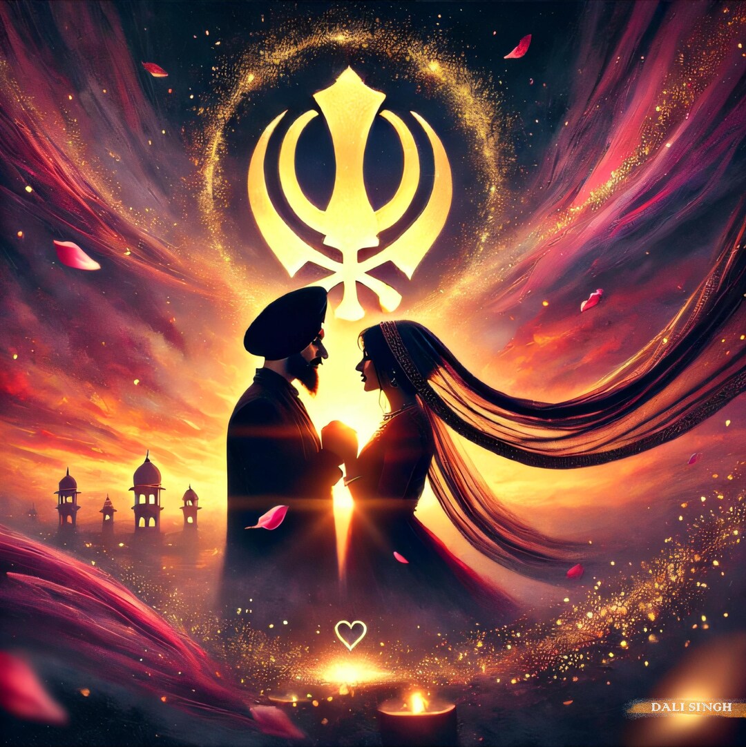 Sikh Love Art - Khanda Symbol | 4K Digital Download | Spiritual Romance ...