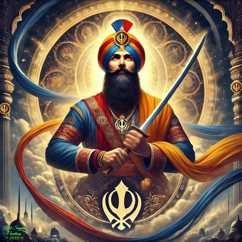 Shaheed Singh 2024 Sikh Art - 4K HD Heroic Warrior Digital Print for ...