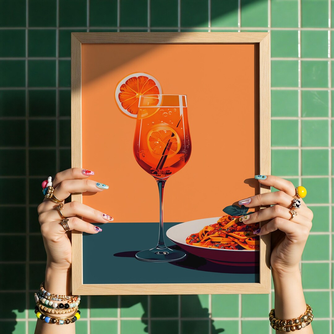 Aperol Spritz Wall Art -italian Cocktail Print -pasta and Spritz ...