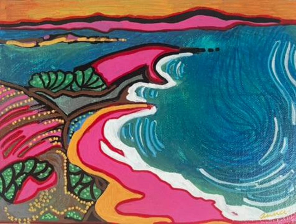 Pink Sands at Sunset - Original Australian Seascape Painting - Coolum ...