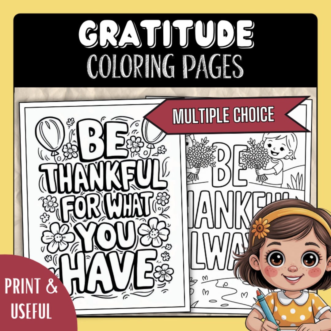 Gratitude Coloring Pages: Inspirational Quotes for Adults & Teens - Etsy