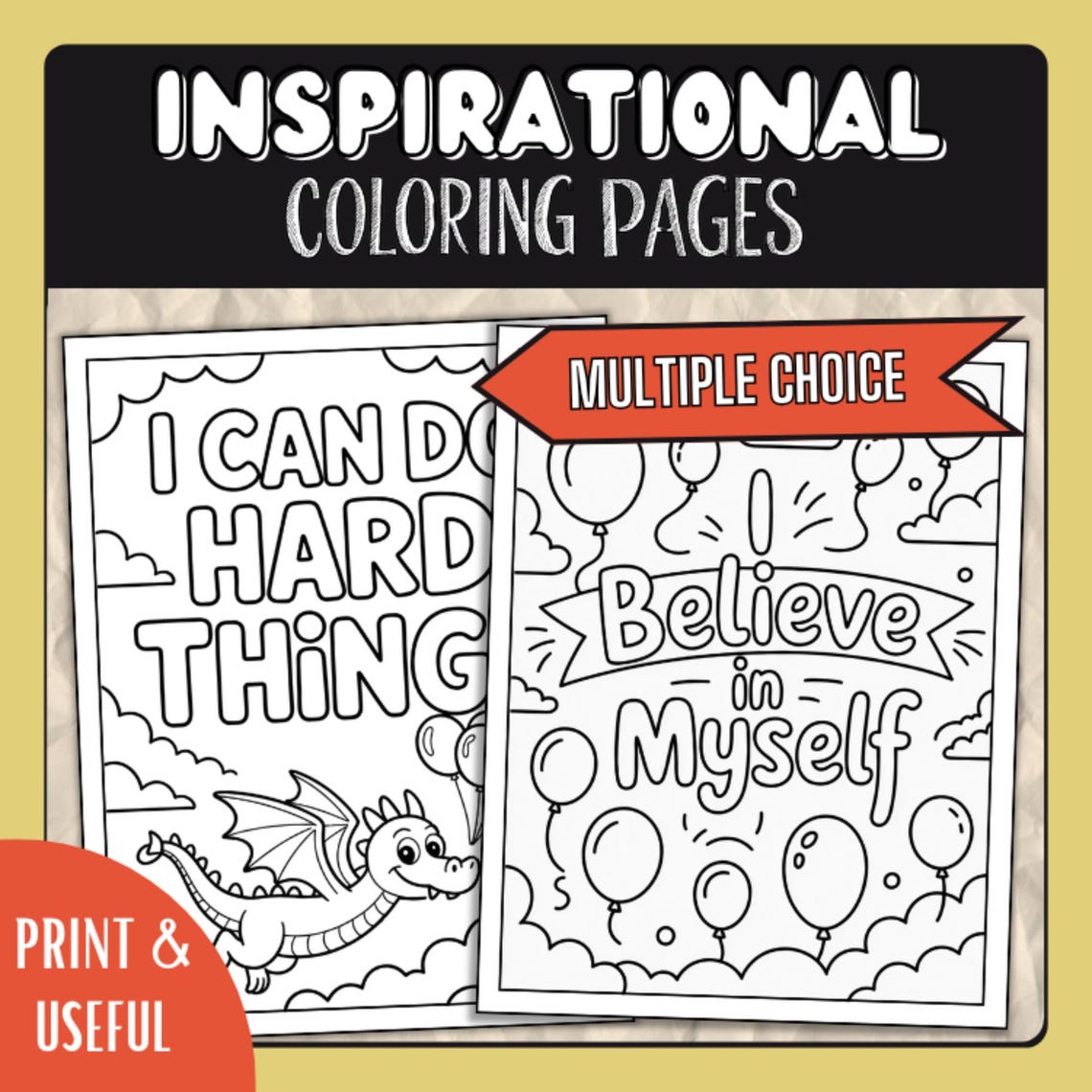 Inspirational & Affirmation Coloring Sheets | Motivational and Positive ...