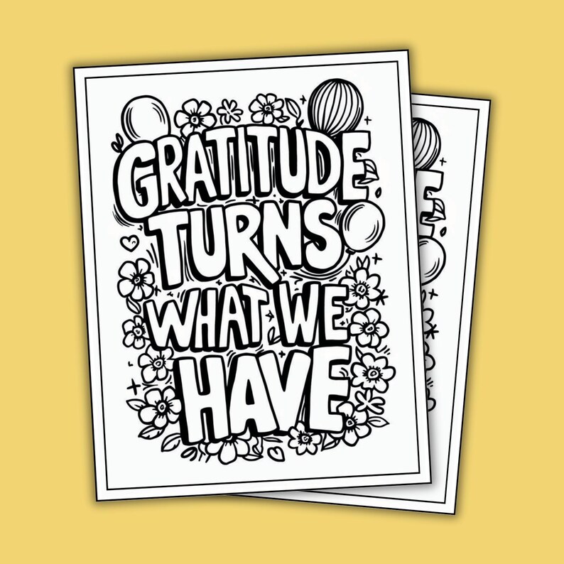 Gratitude Coloring Pages: Inspirational Quotes for Adults & Teens - Etsy