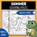 Dinosaur & Summer Coloring Pages | Preschool Summer Coloring Sheets - Etsy
