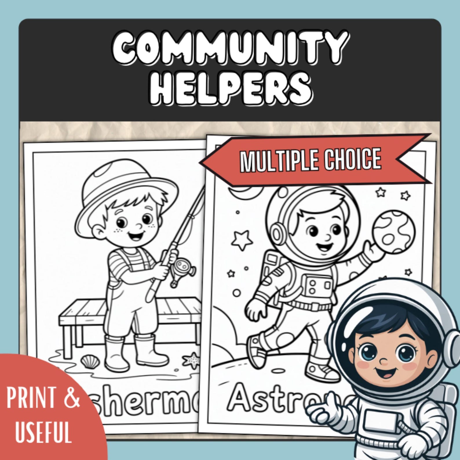 Community Helpers Coloring Pages: 25 Kids Job Role Printables - Etsy