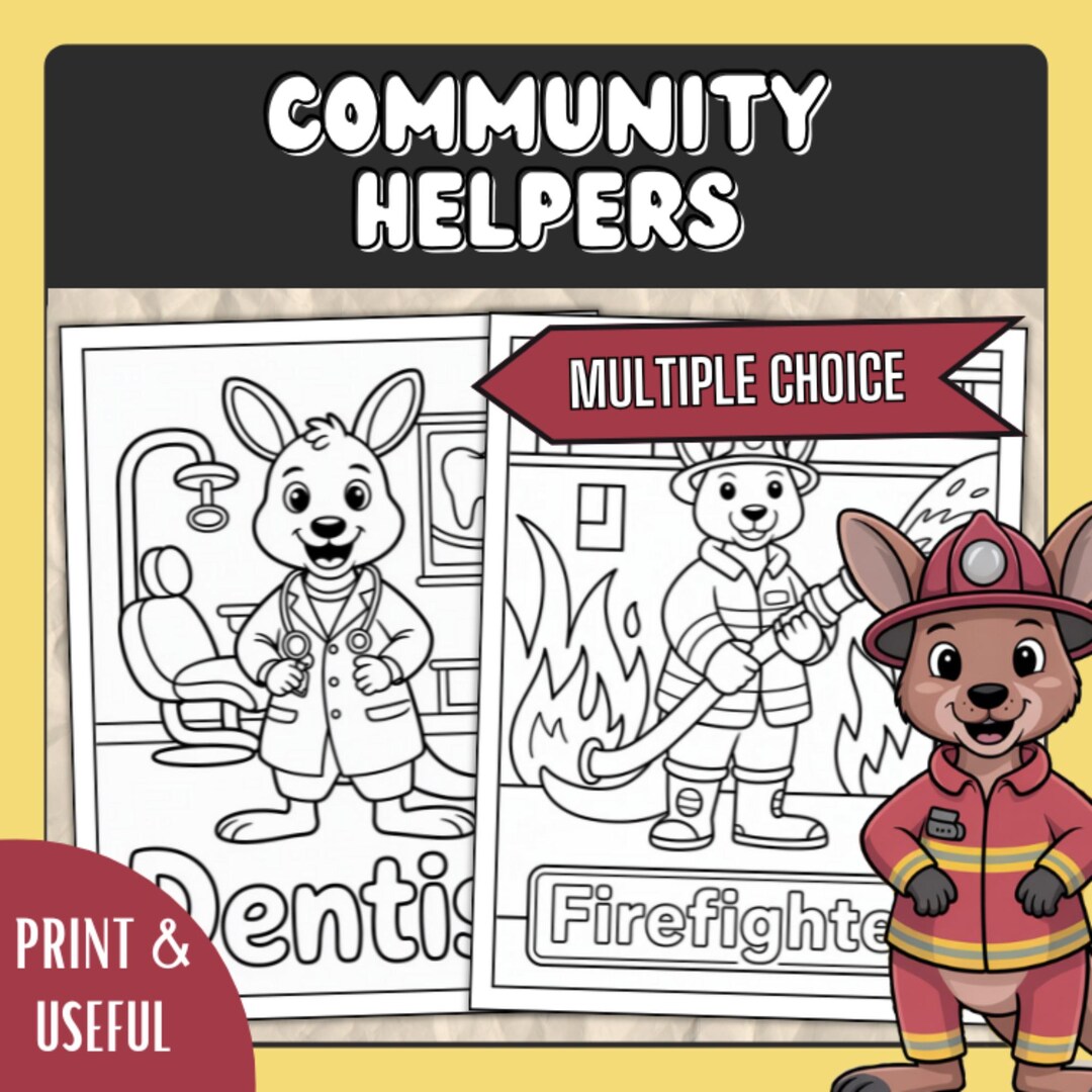 Community Helpers Coloring Pages: 25 Kids' Job Role Printables - Etsy