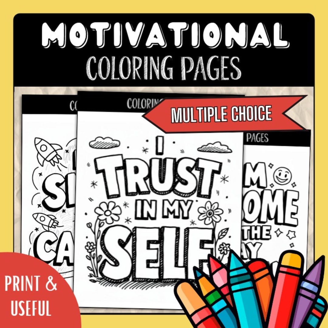 Inspirational Quote Coloring Pages: Positive Affirmations for Kids - Etsy