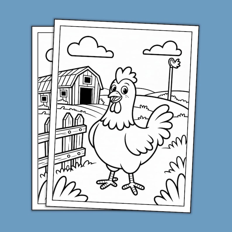 Farm Animals & Chicken Coloring Sheets | Farm Animals Coloring Sheets ...