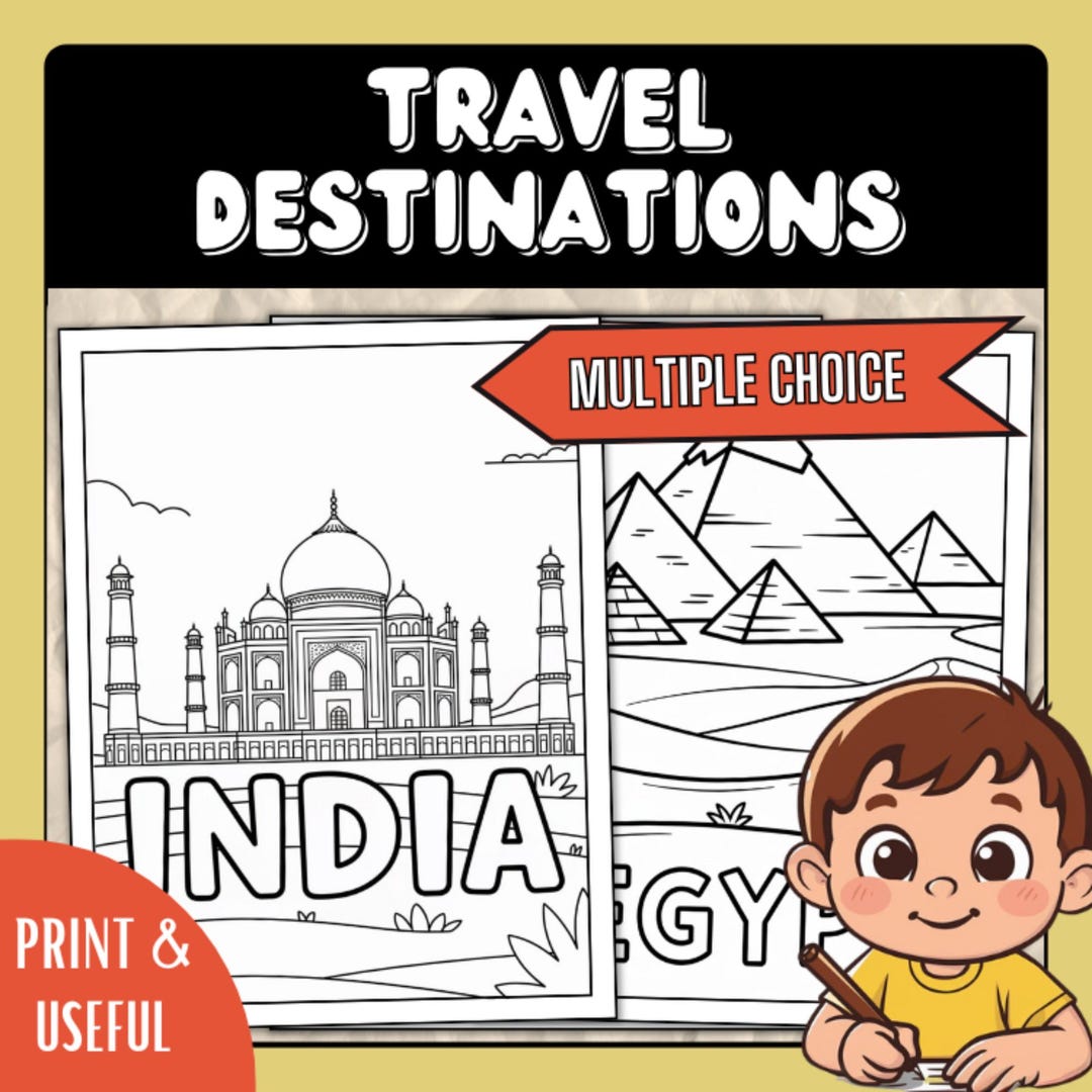 Travel & Vacation Destination Coloring Sheets | 20 Fun World Landmark ...