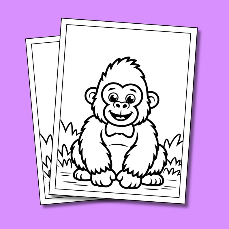 Jungle Animal Coloring Pages: Safari Adventure, Preschool Activity ...